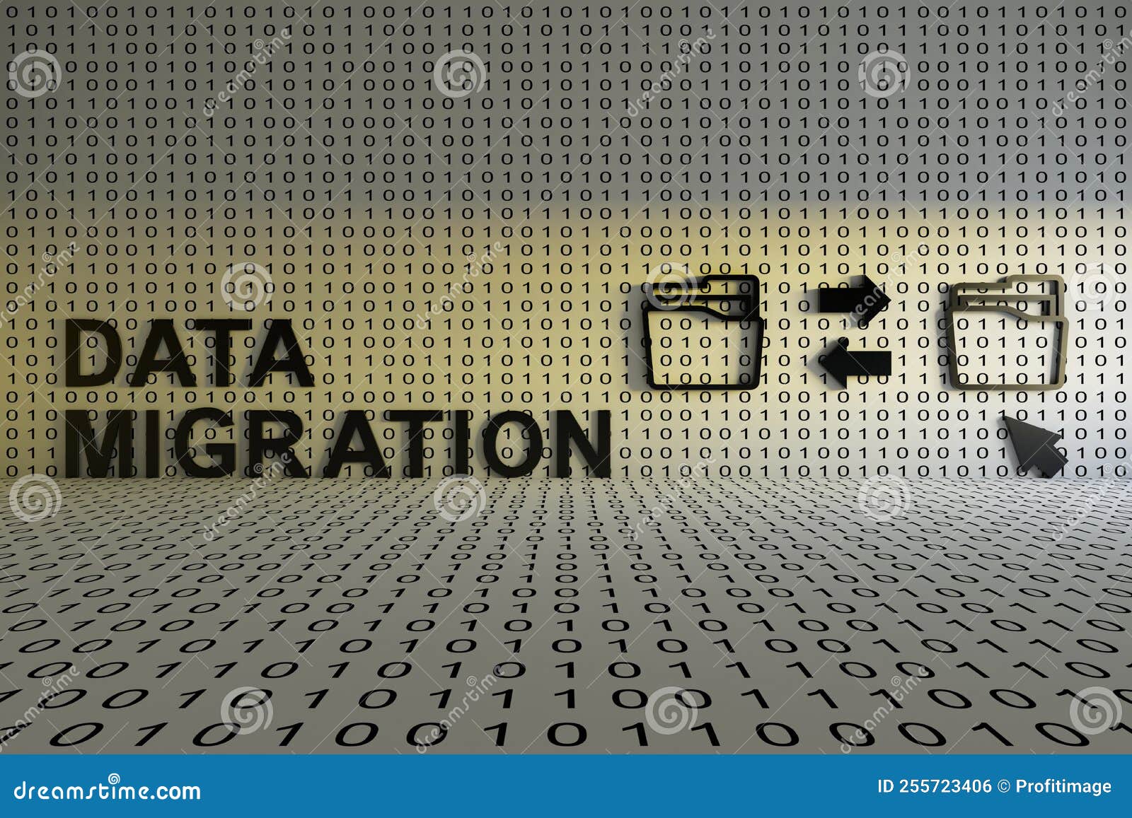 DATA MIGRATION Concept Text Sunlight 3D Stock Illustration ...