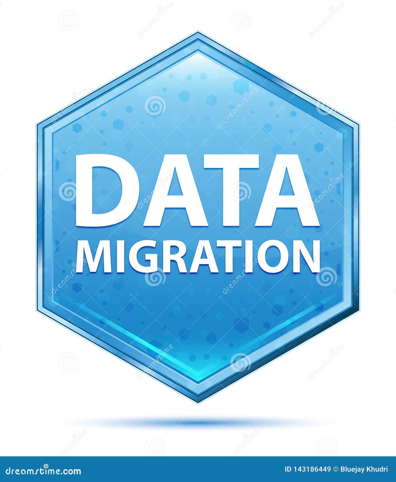 Data Migration Crystal Blue Hexagon Button Stock Illustration ...