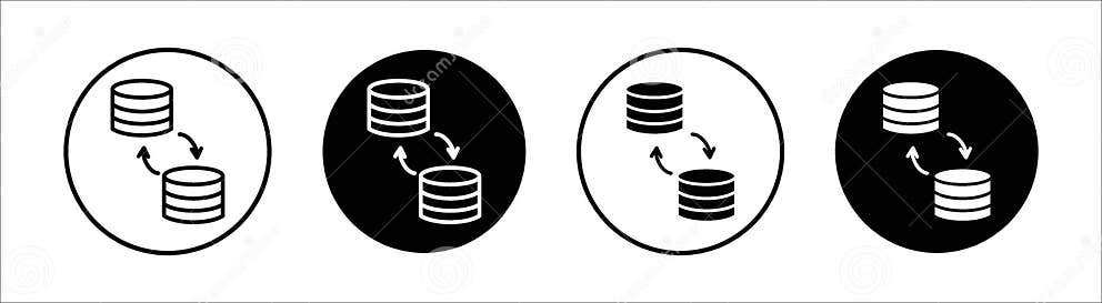 Data Migration Flat Line Icon Set. Data Migration Thin Line ...