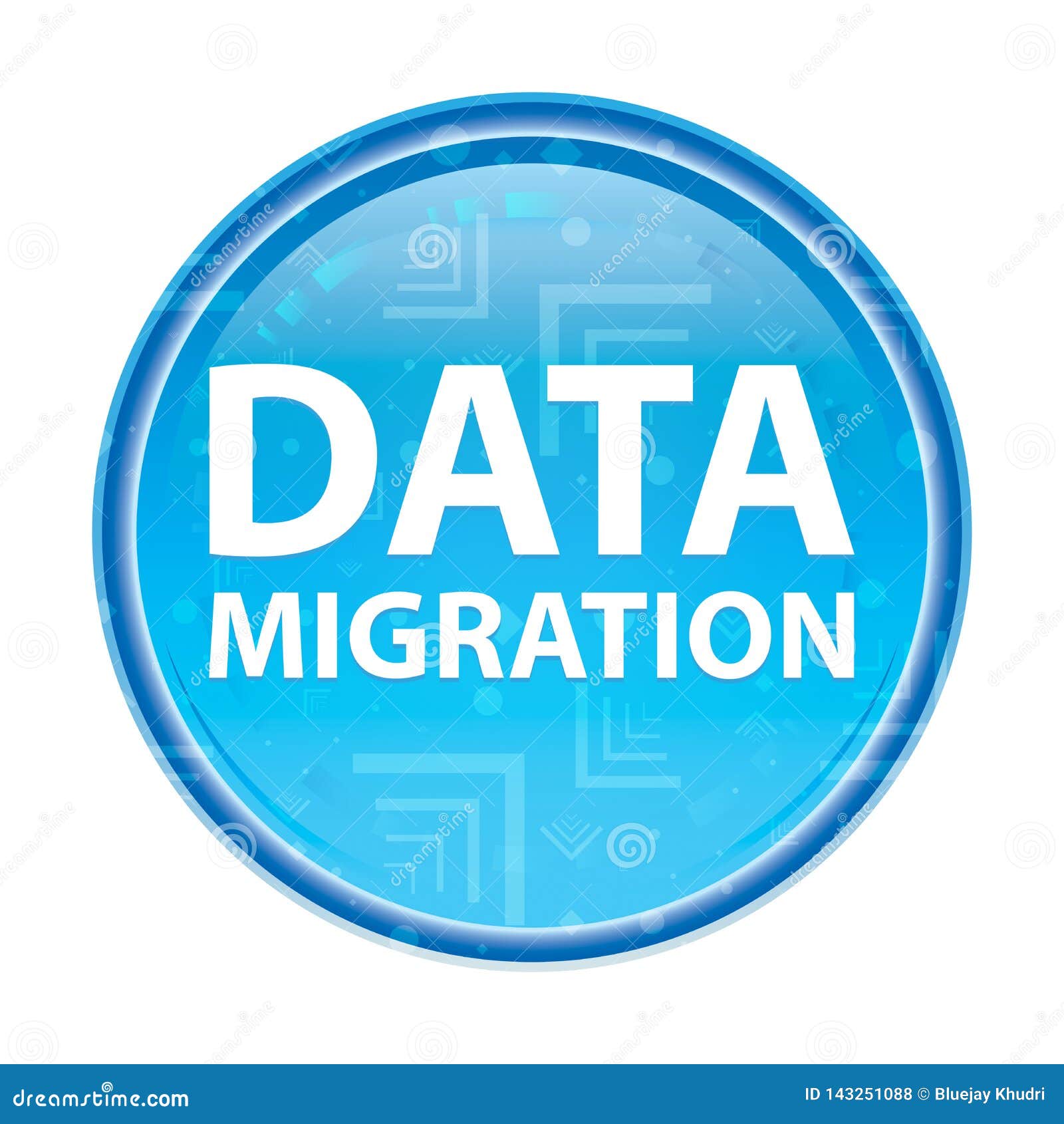 Data Migration Floral Blue Round Button Stock Illustration ...