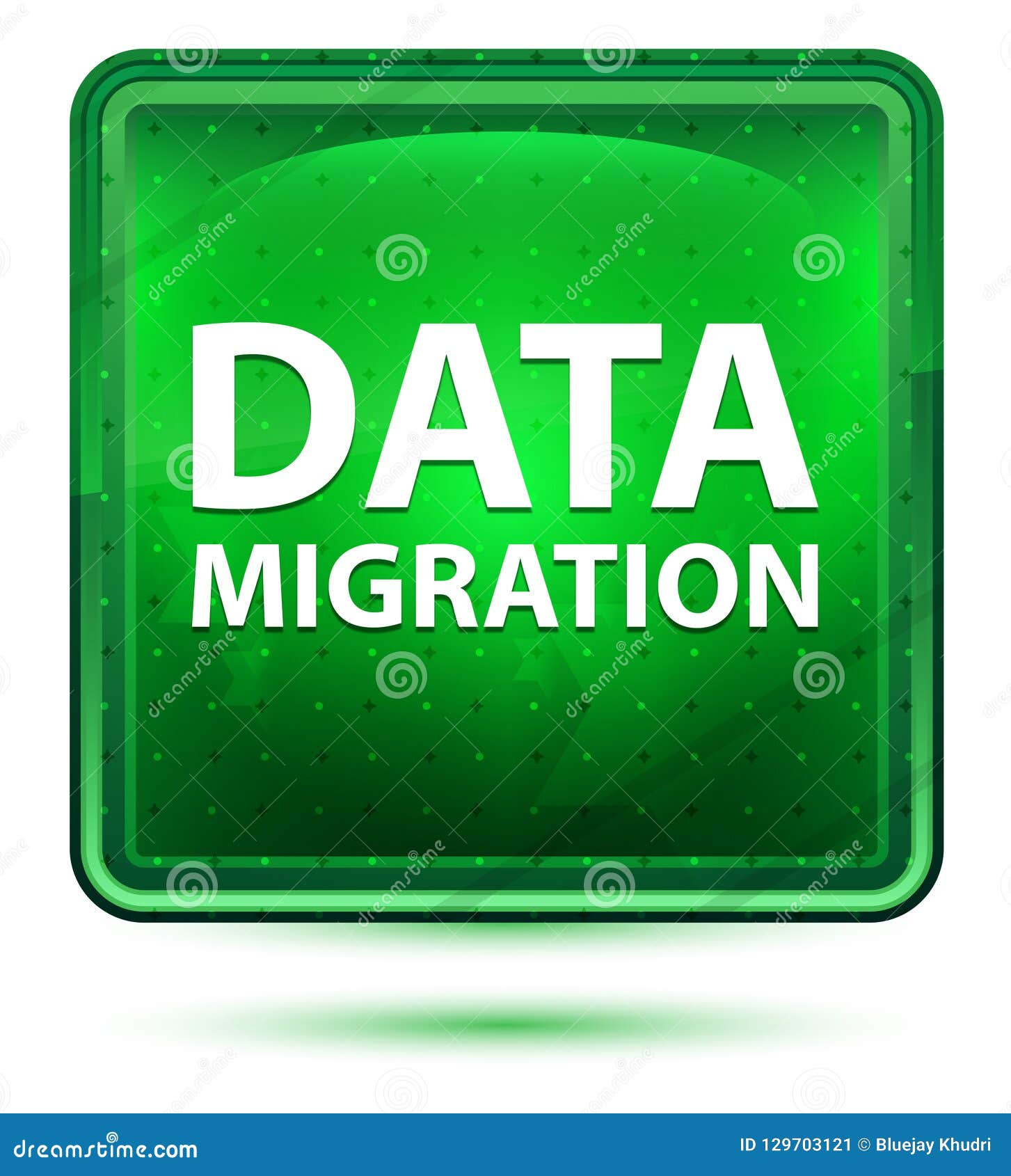 Data Migration Neon Light Green Square Button Stock Illustration ...