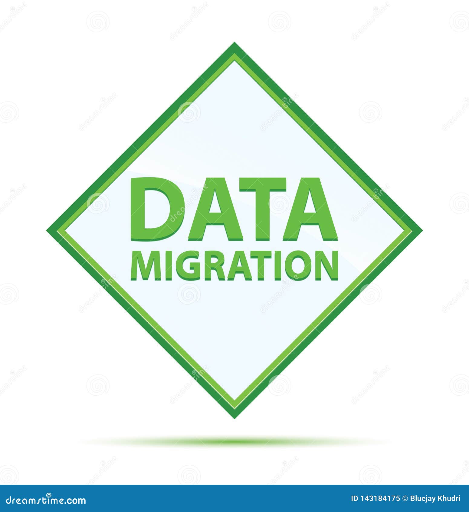 Data Migration Modern Abstract Green Diamond Button Stock Illustration ...