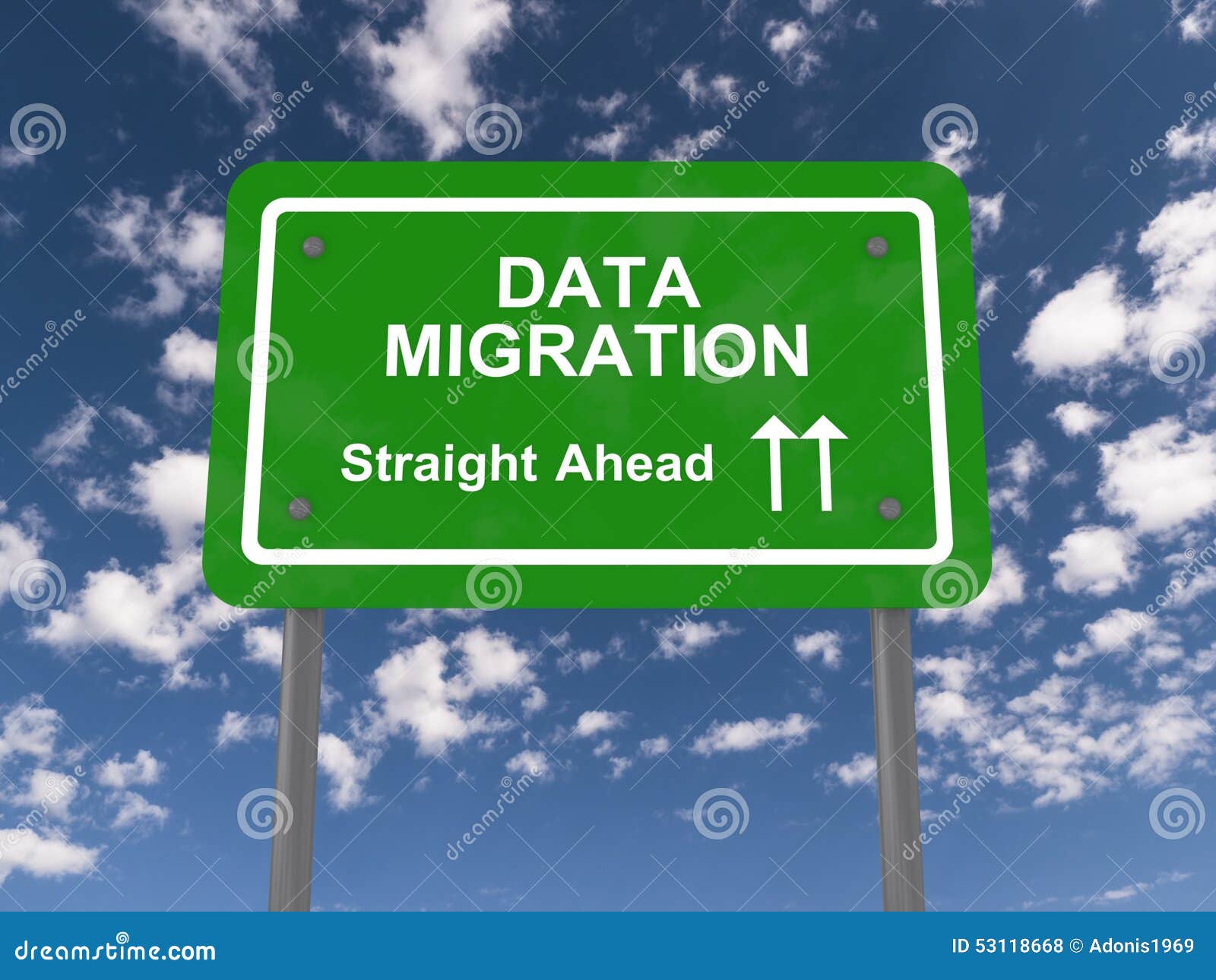 Data Migration Straight Ahead Stock Photo - Image of notice, white ...