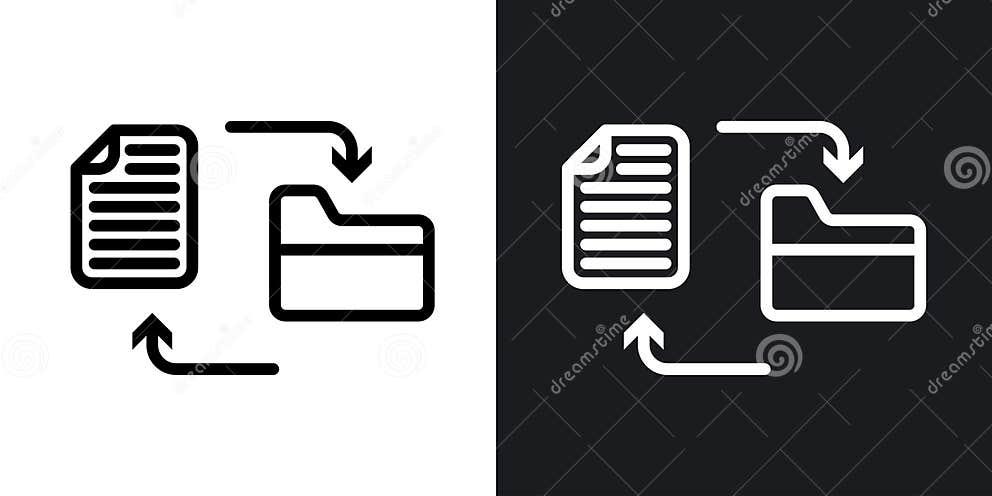 Data Migration Thin Line Vector Icon Set Stock Vector - Illustration of ...