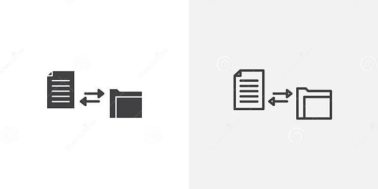 Data Migration Thin Line Vector Icon Set Stock Vector - Illustration of ...