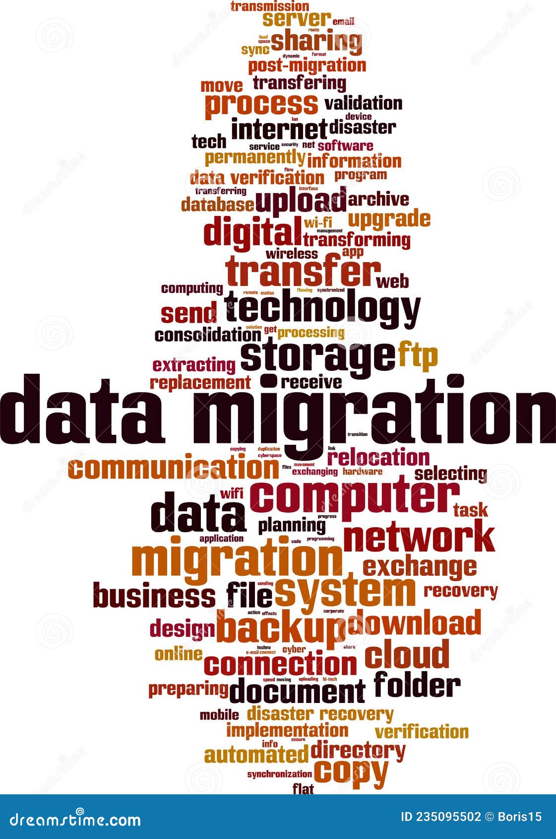 Data migration word cloud stock vector. Illustration of planning ...
