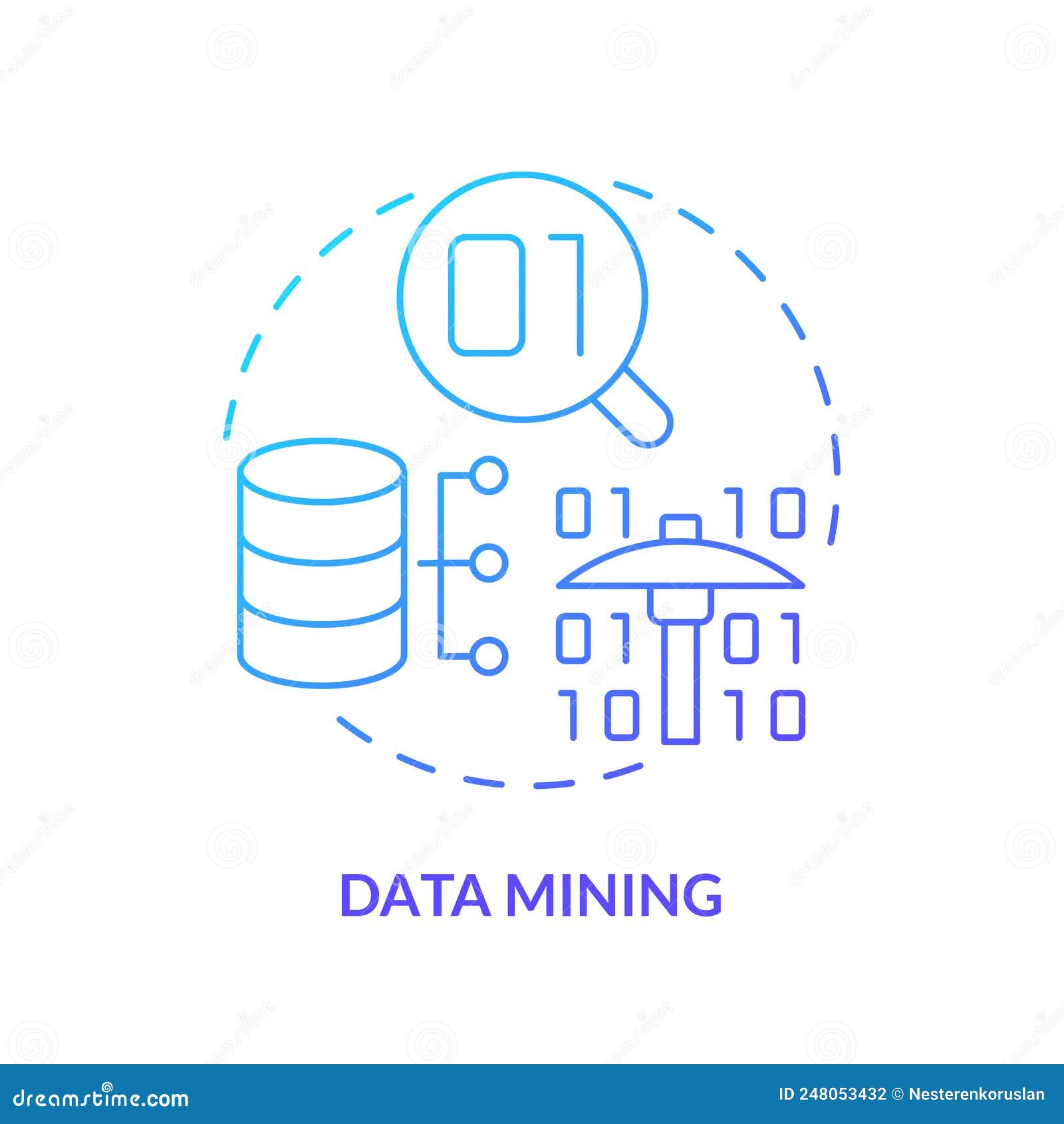 Data Mining Blue Gradient Concept Icon Stock Vector - Illustration of ...