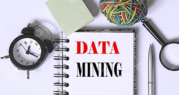 Data Mining Conceptual Background with Office Tools on White Background ...