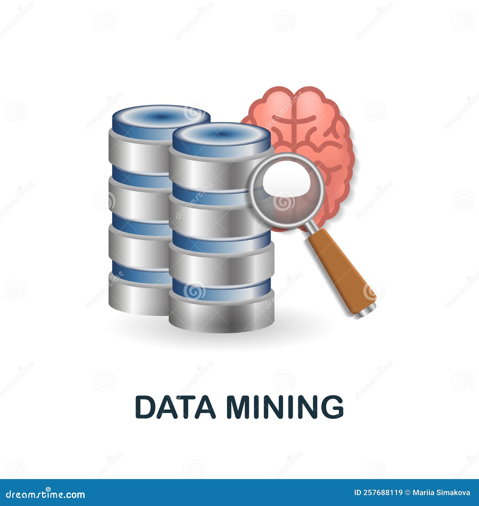 Data Mining Icon. 3d Illustration from Data Science Collection ...