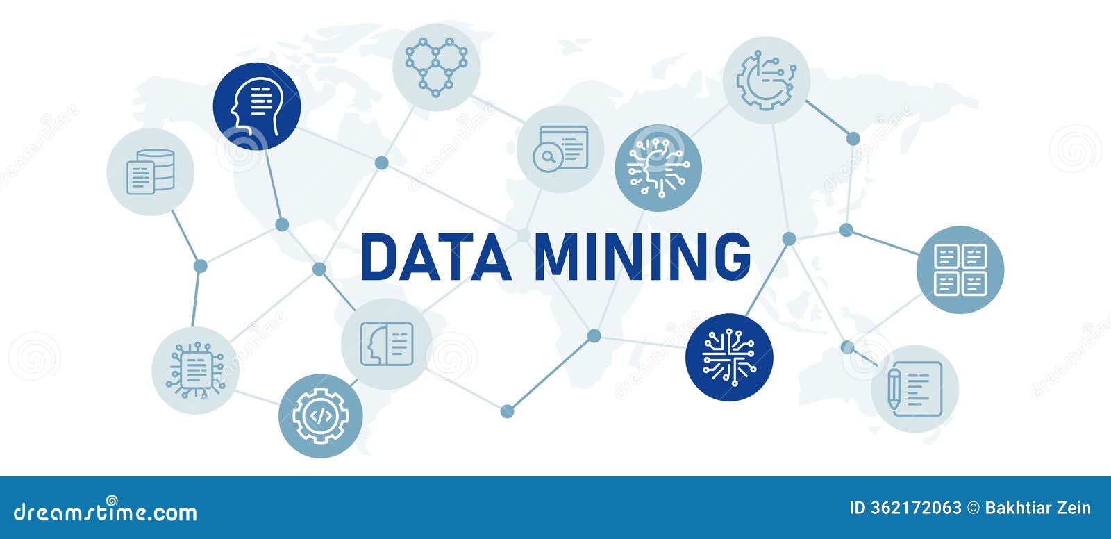 Data Mining Icon Set with Illustration File Document Management Smart ...