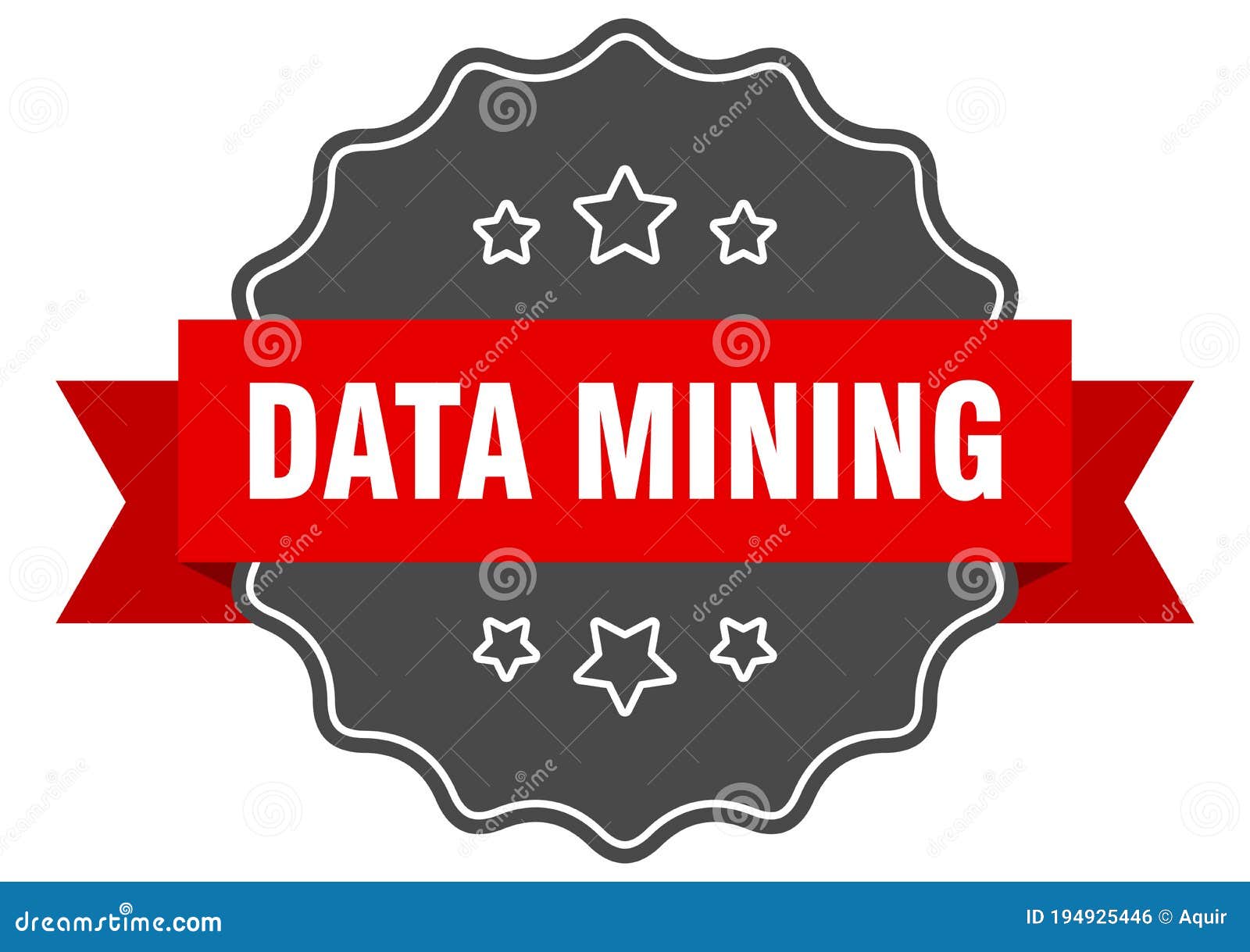 Data mining label stock vector. Illustration of vector - 194925446