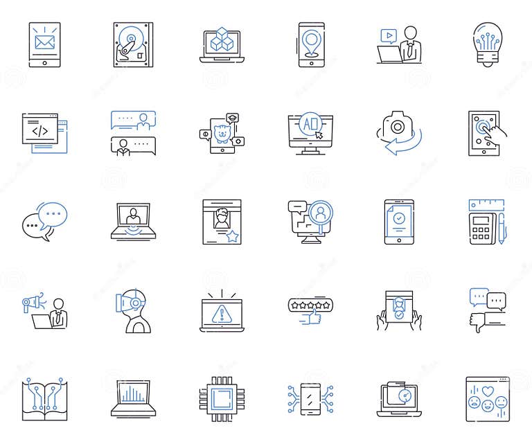 Data Mining Line Icons Collection Extraction Analysis Machine Learning Big Data Clustering