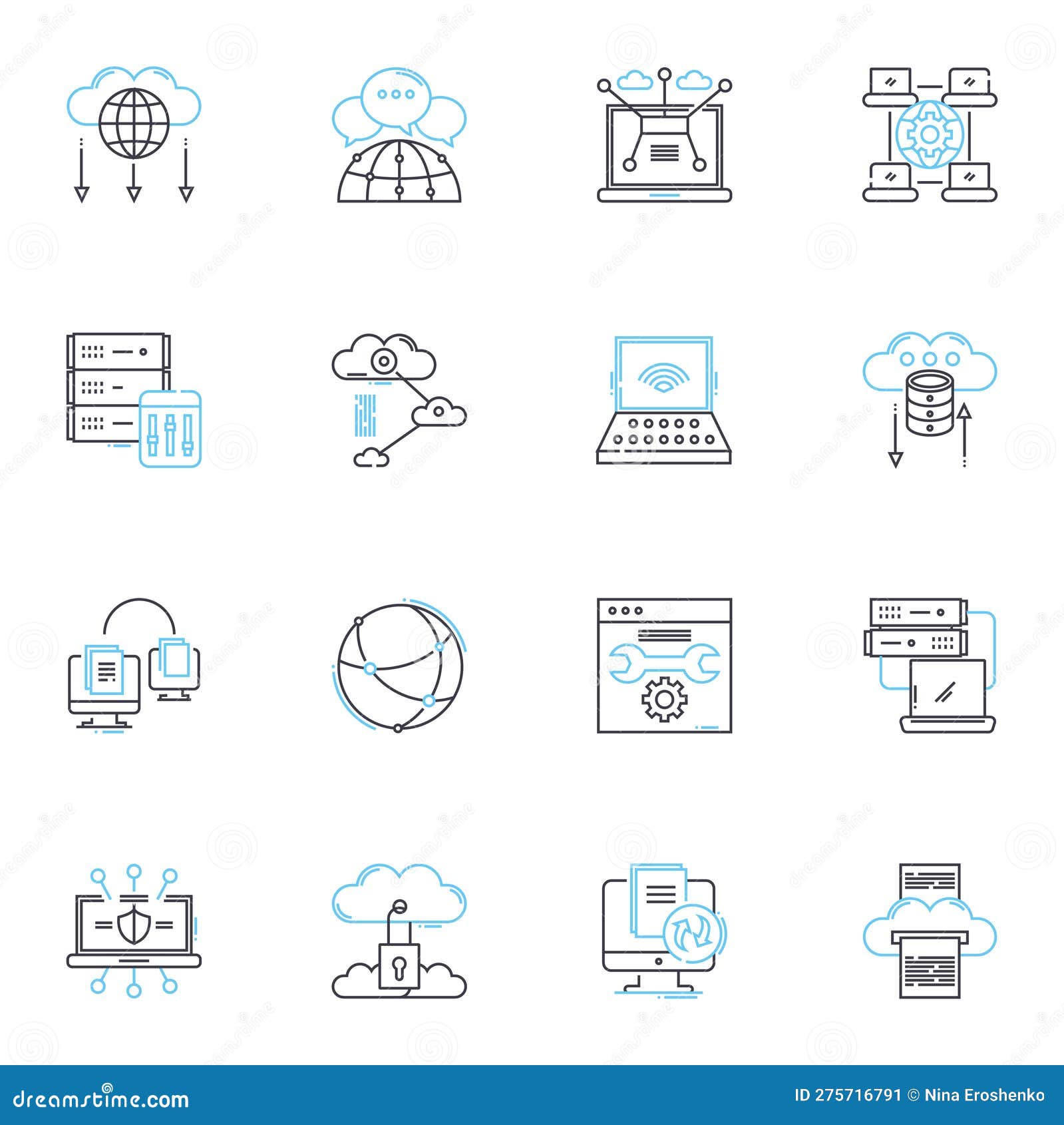Data Mining Linear Icons Set Analysis Clustering Correlation Decision Discovery Extraction