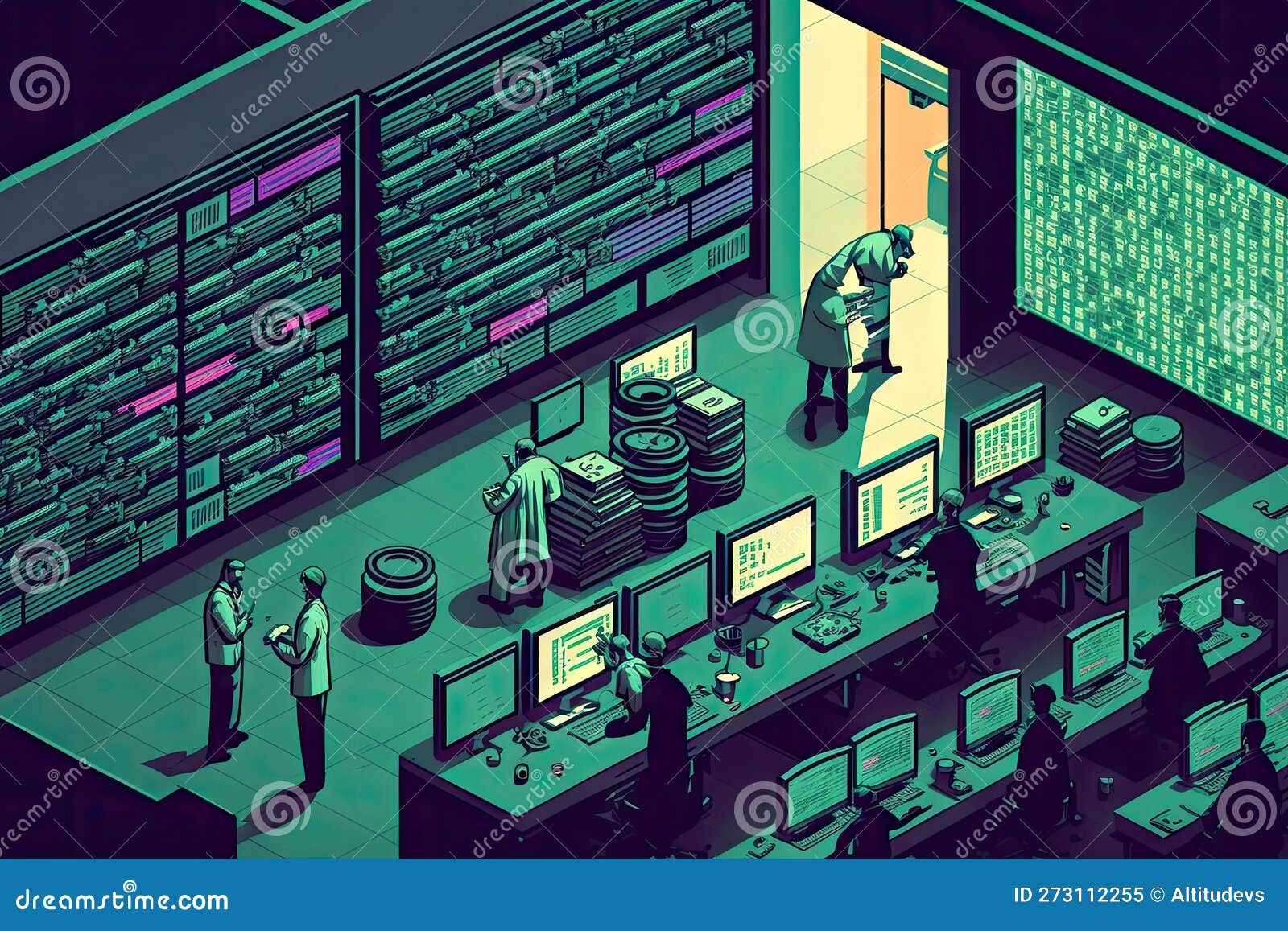 Data Mining Operation With Teams Of Data Miners Analyzing Massive Amounts Of Structured And