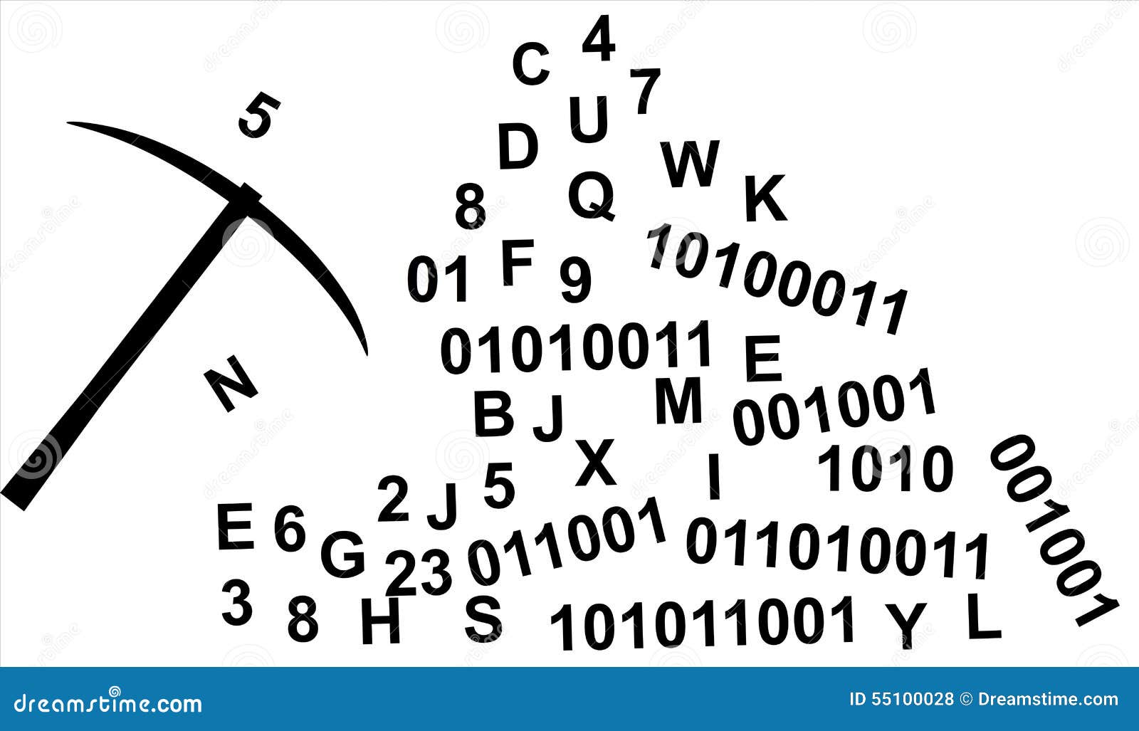 Data Mining in a Pile of Information Stock Illustration - Illustration ...
