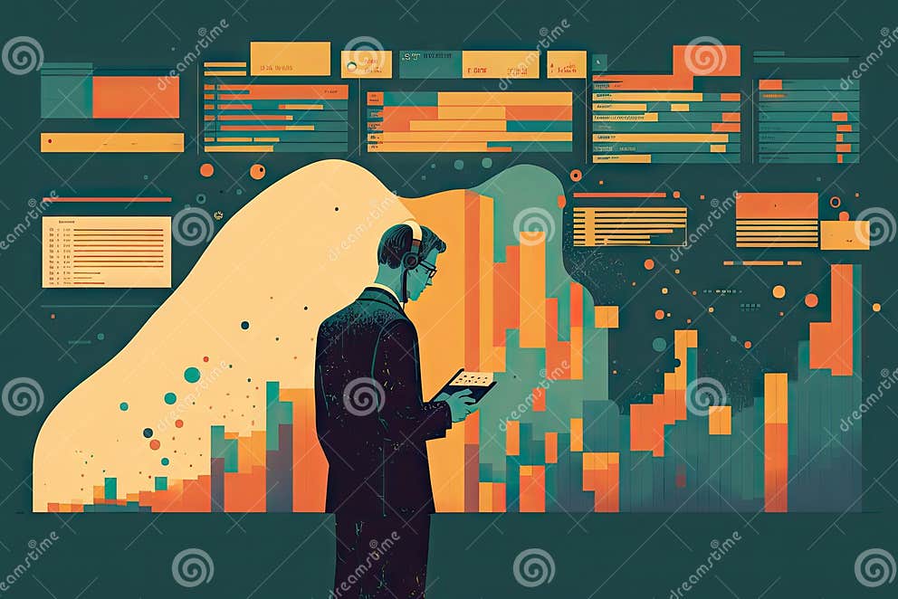 Data Mining Project, with Person Analyzing and Interpreting Large Set of Data Stock Photo ...