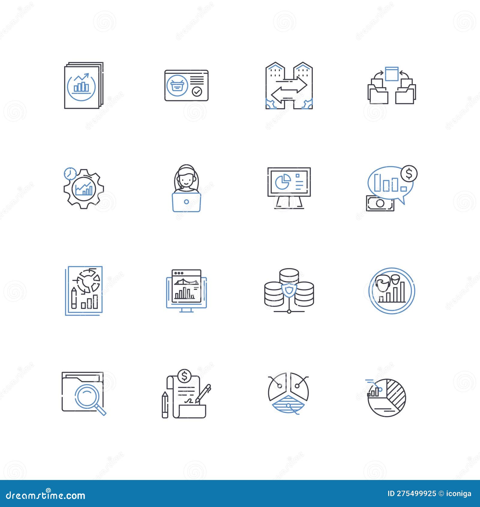 Data Mining Software Line Icons Collection. Clustering, Association ...