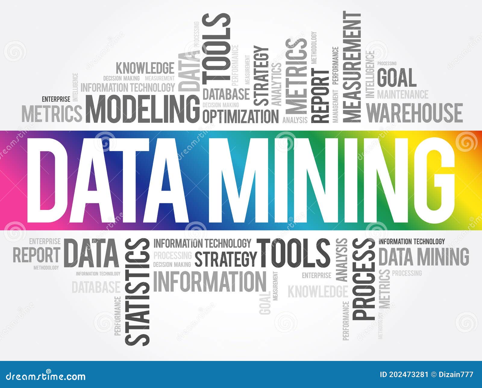 Data Mining Technology Strategy Word Cloud Concept Stock Illustration ...