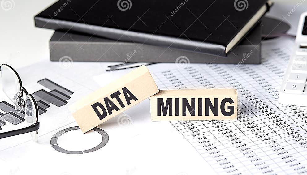 DATA MINING - Text on a Wooden Block with Chart and Notebook Stock ...