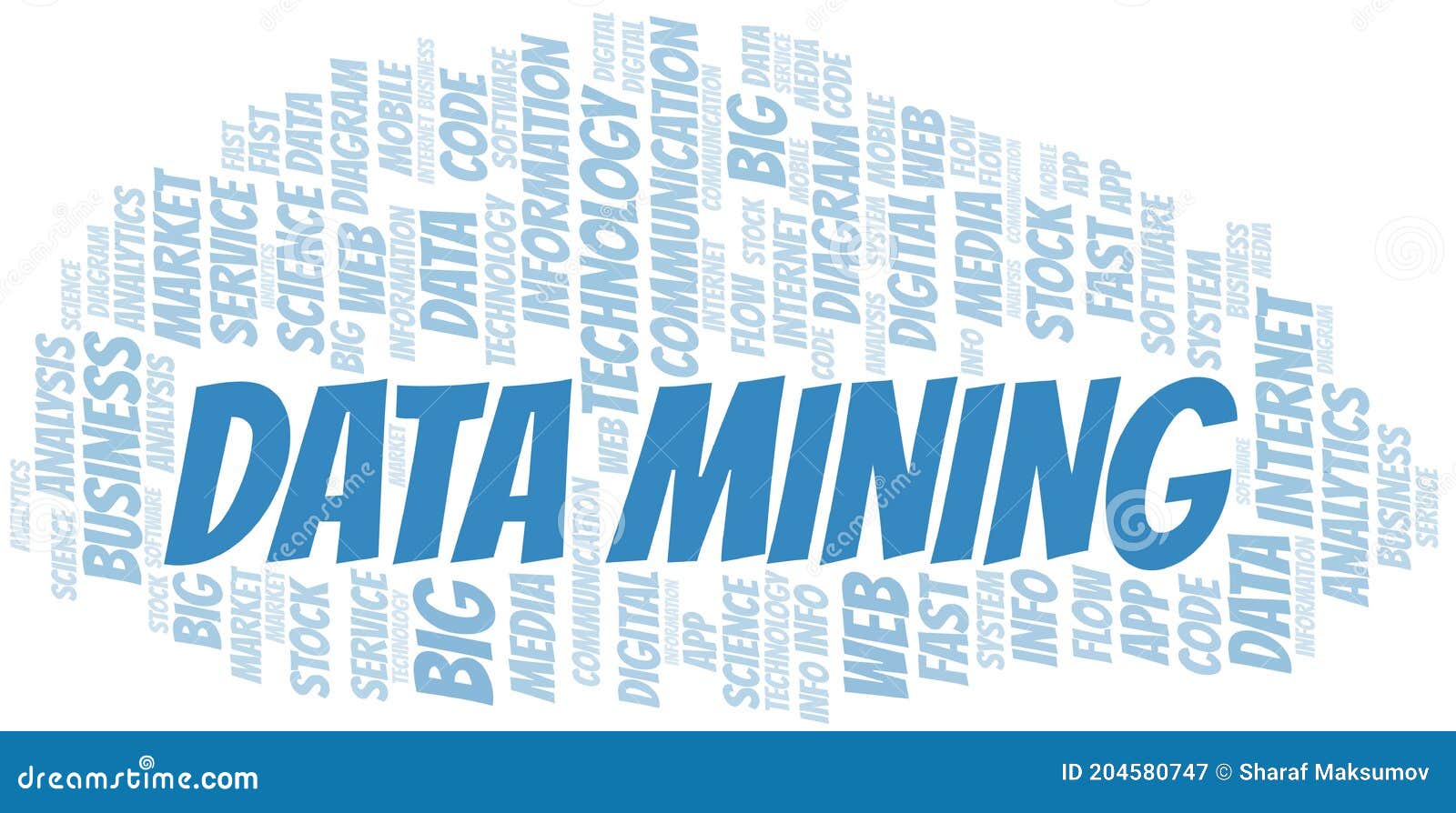 Data Mining Vector Word Cloud, Made with Text only. Stock Illustration ...