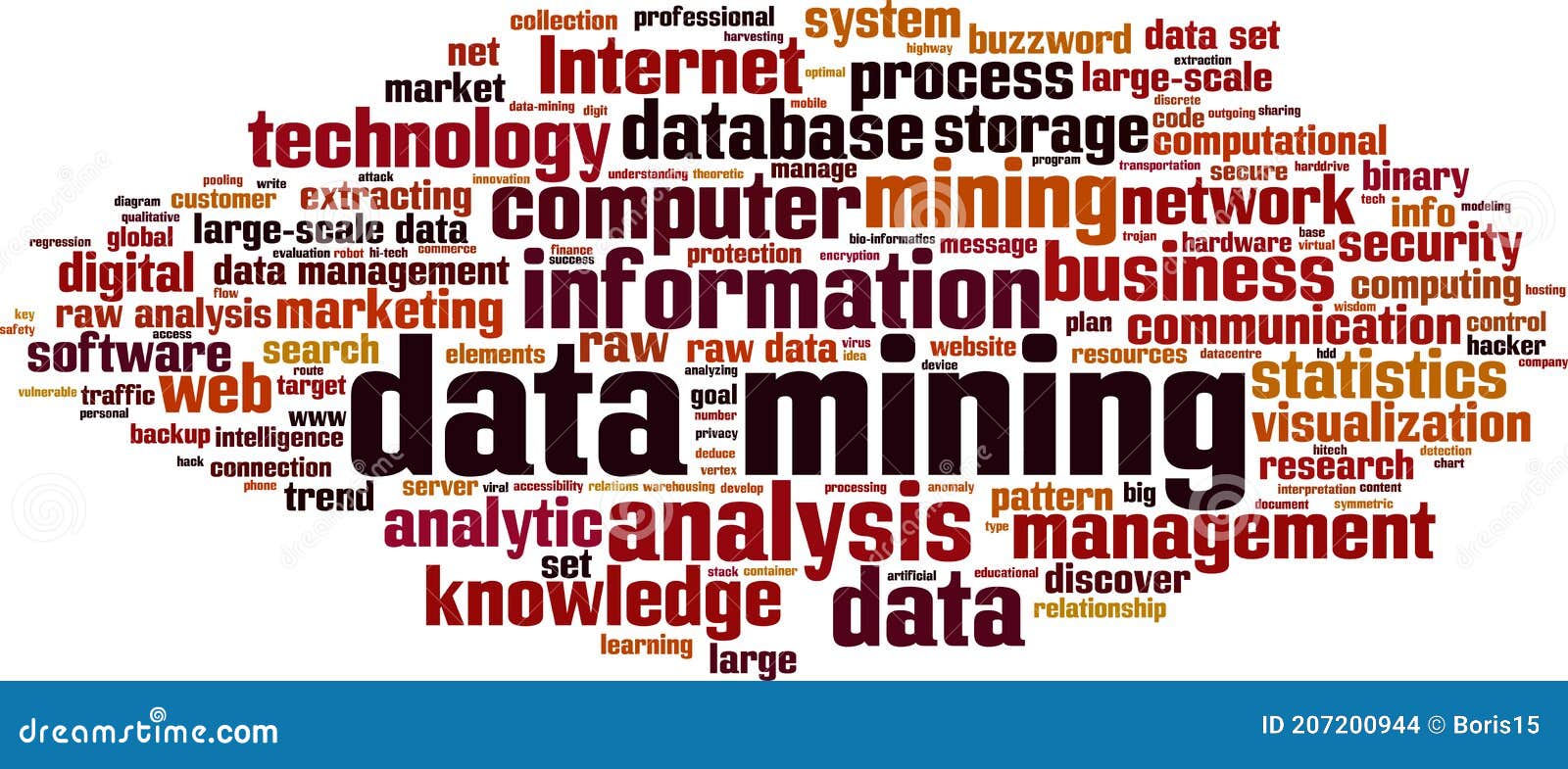 Data mining word cloud stock vector. Illustration of largescale - 207200944