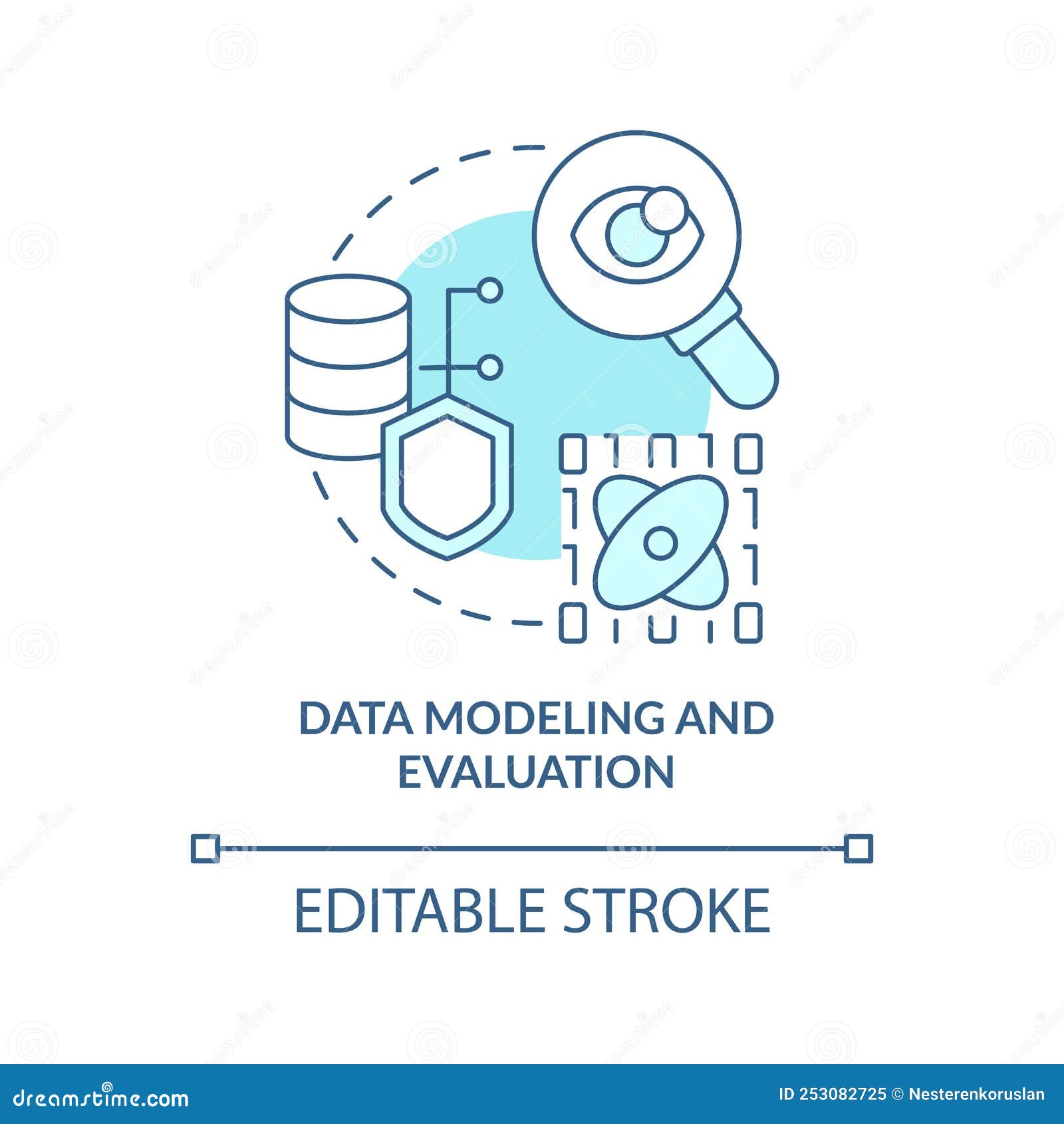 Data Modeling and Evaluation Turquoise Concept Icon Stock Vector ... Data Modeling and Evaluation Turquoise Concept Icon Stock Vector ...