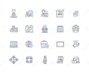 Data Modeling Line Icons Collection. Database, Information, Analysis ...