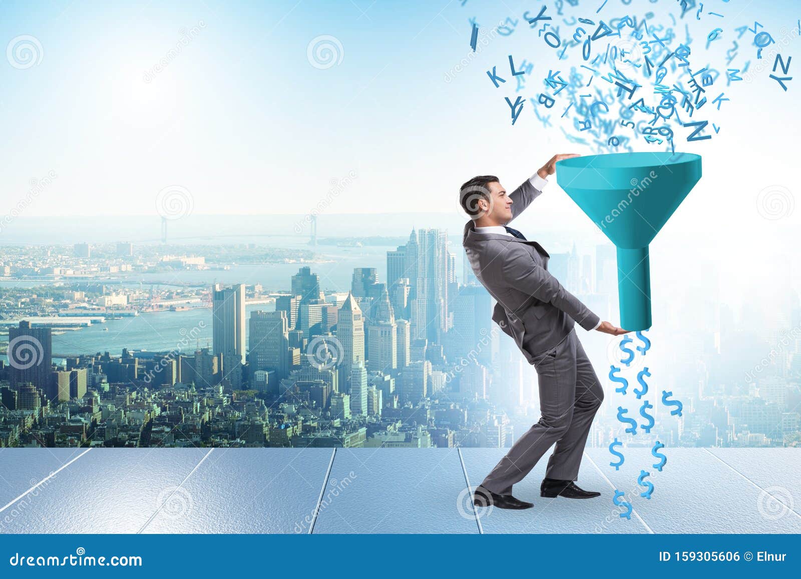 Data Monetization Concept with Funnel and Businessman Stock Photo ...