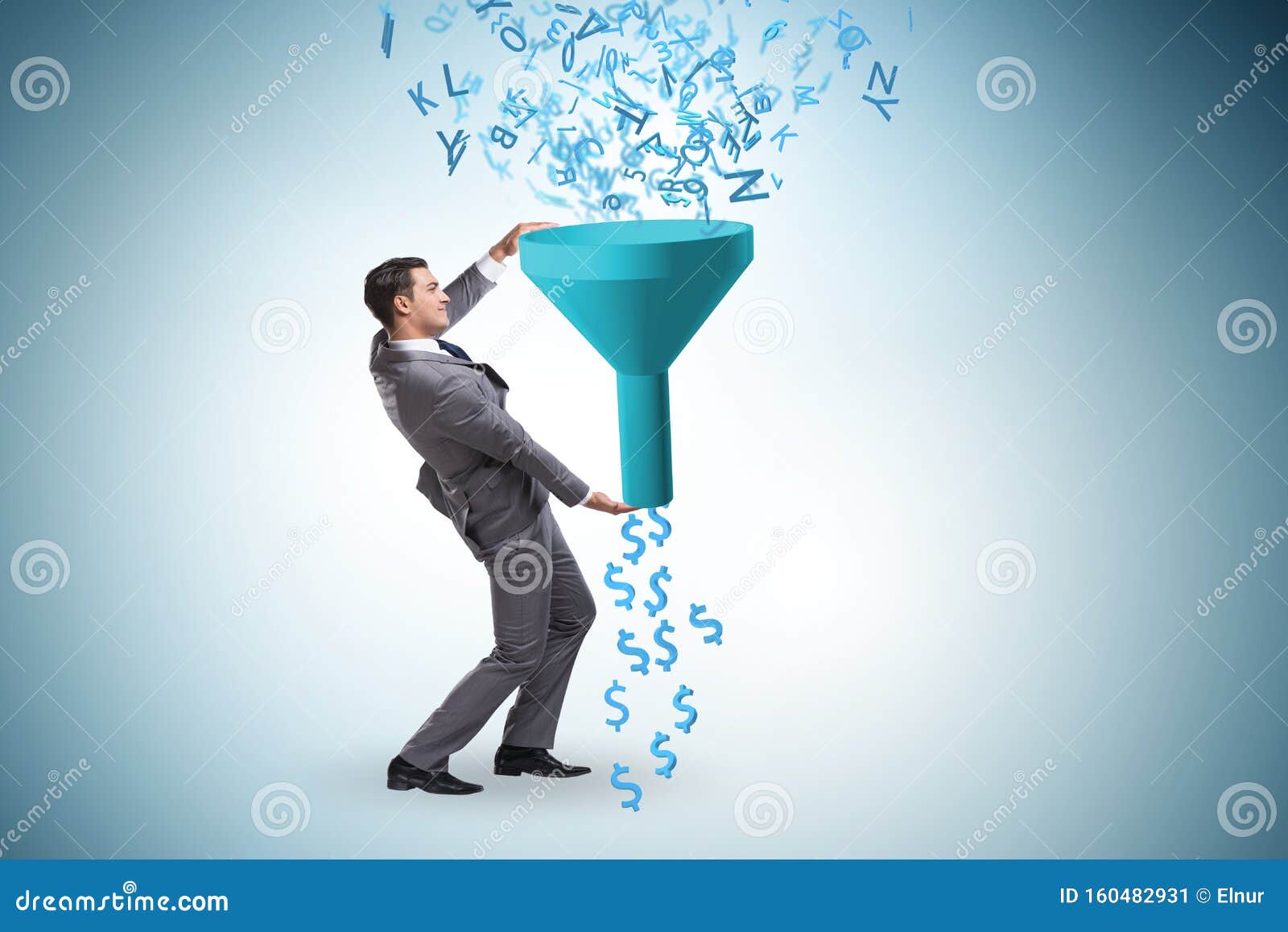 Data Monetization Concept with Funnel and Businessman Stock Image ...