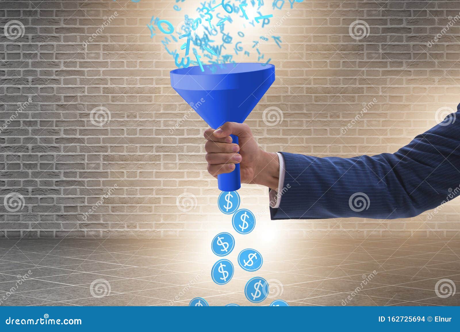 Data Monetization Concept with Funnel and Businessman Stock Photo ...