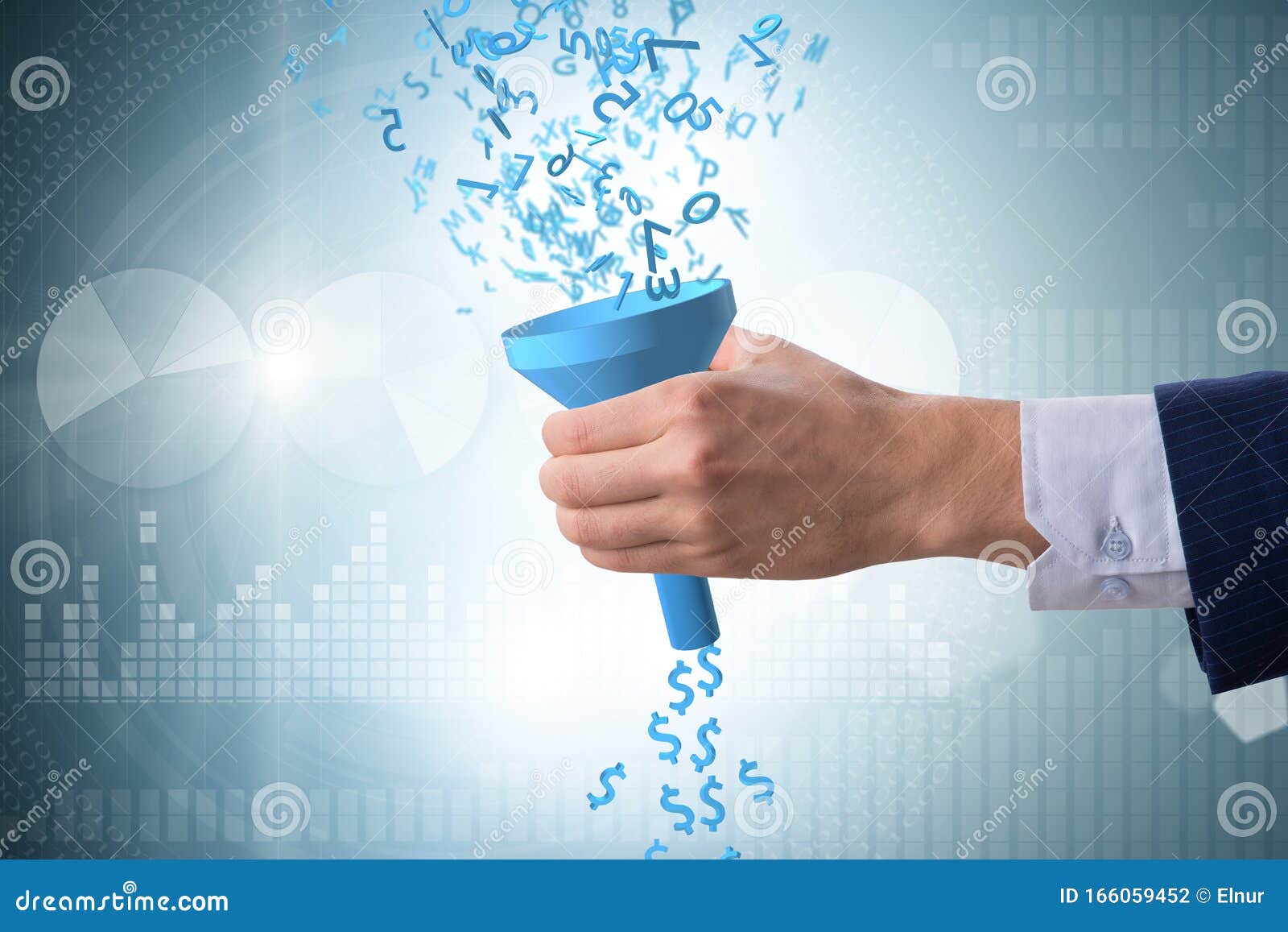 Data Monetization Concept with Funnel and Businessman Stock Photo ...