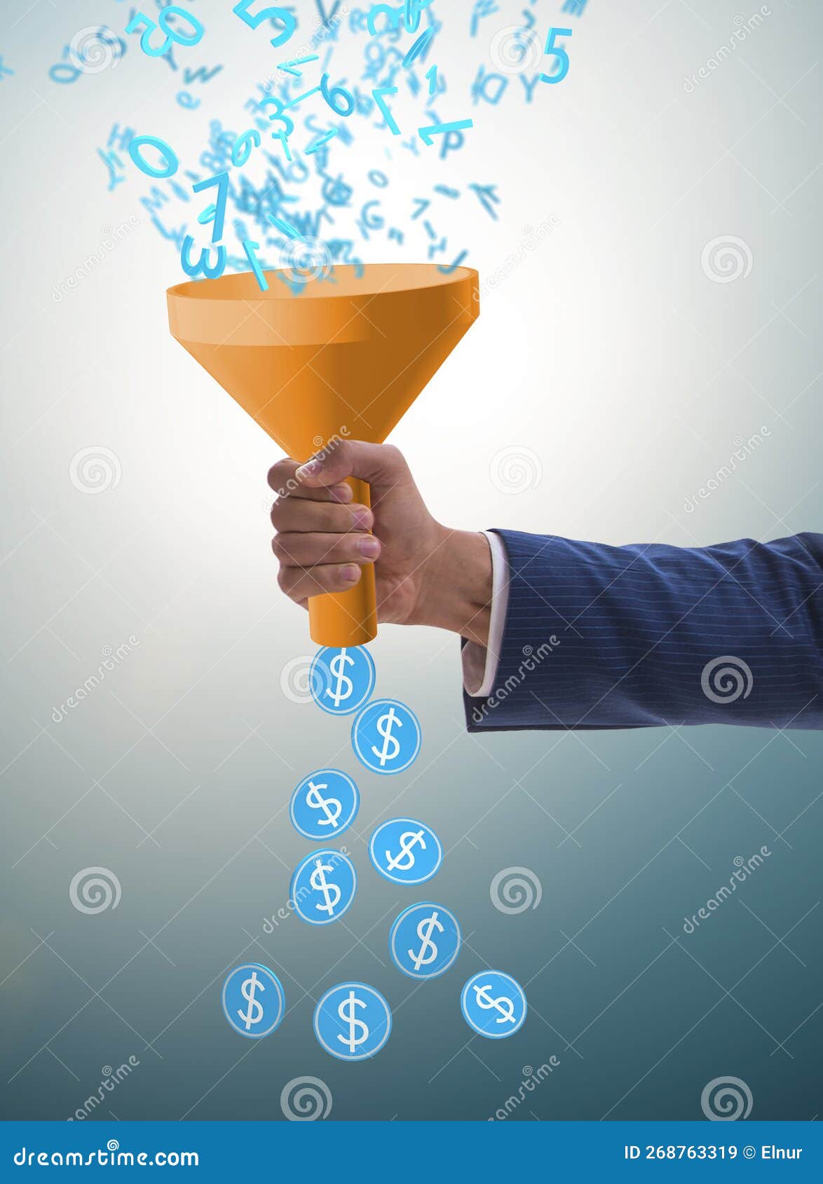 Data Monetization Concept with Funnel and Businessman Stock Image ...