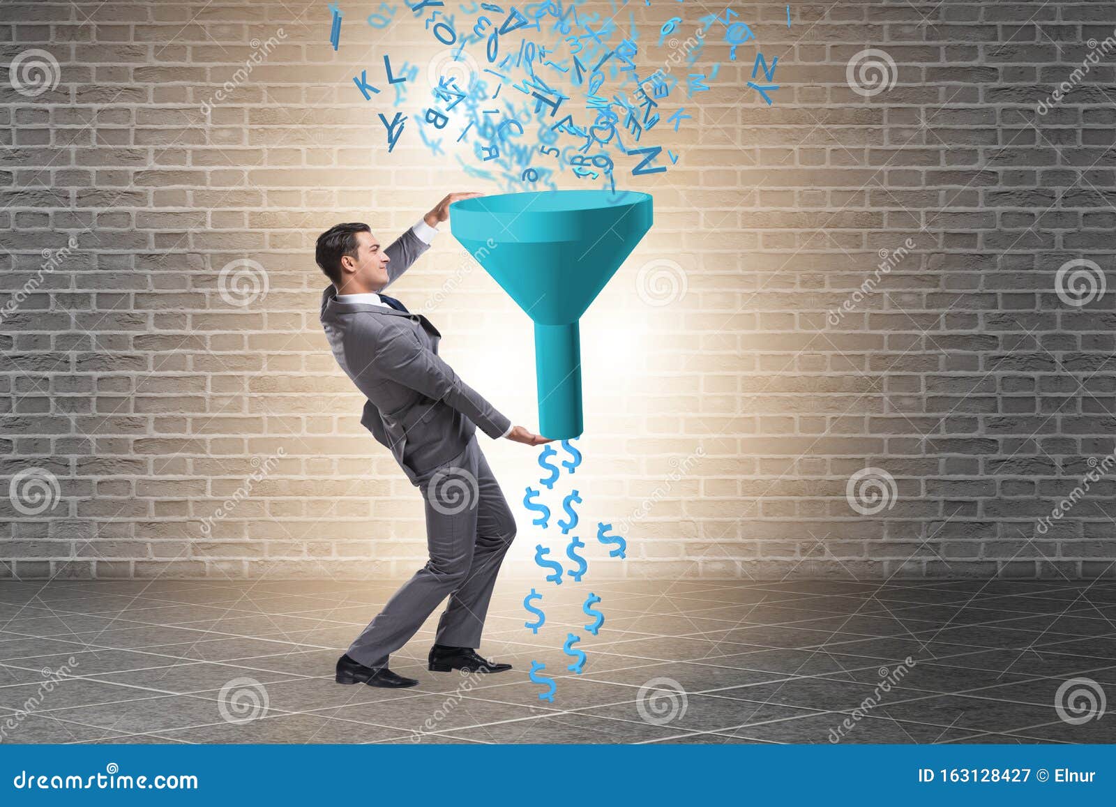 Data Monetization Concept with Funnel and Businessman Stock Image ...