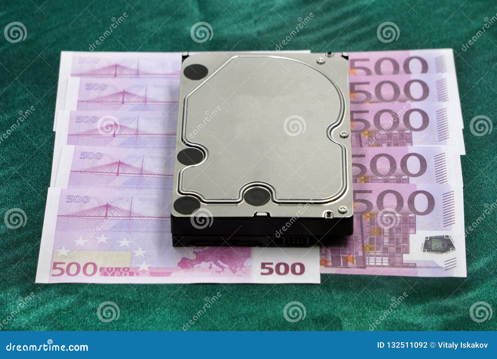 Data is Money Concept, Close-up Portable Hard Drive, USB, Memory Card ...