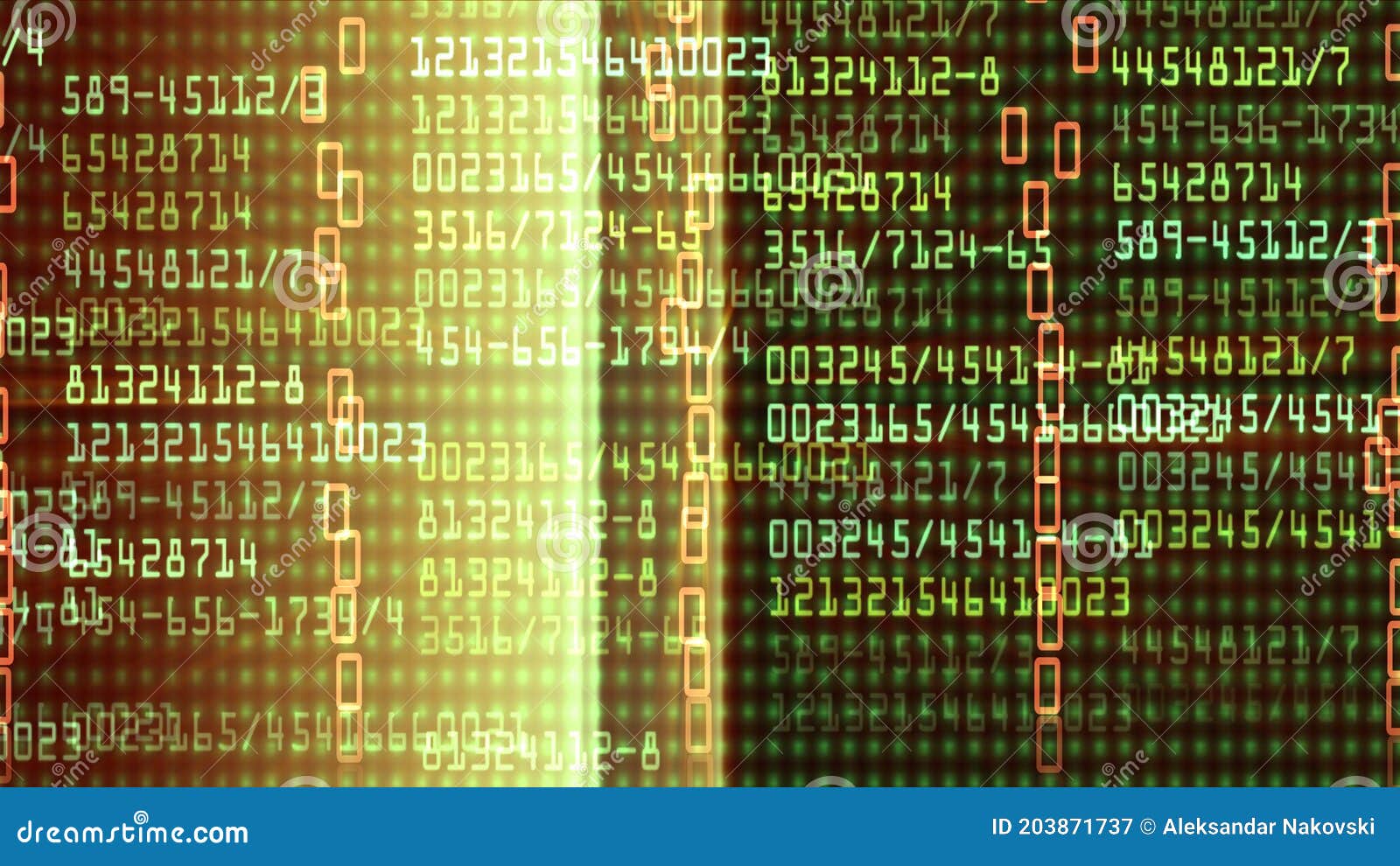 Data Monitor Numbers Abstract Light Stock Illustration - Illustration ...