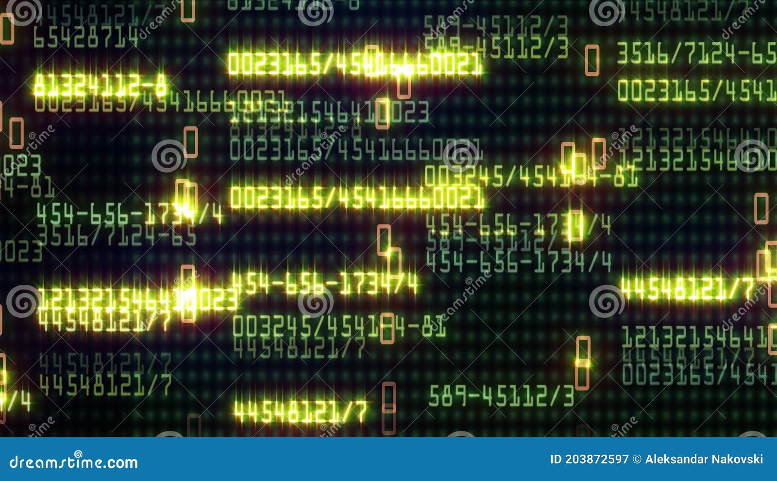 Data Monitor Numbers Light Abstract Stock Illustration - Illustration ...
