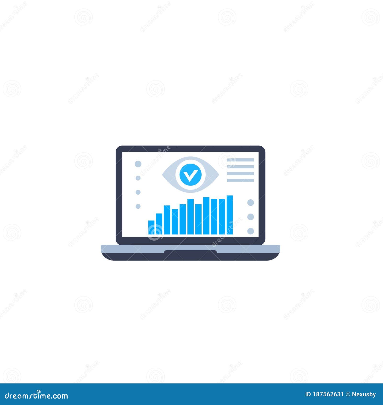 Data Monitoring Software, Vector Icon on White Stock Vector ...