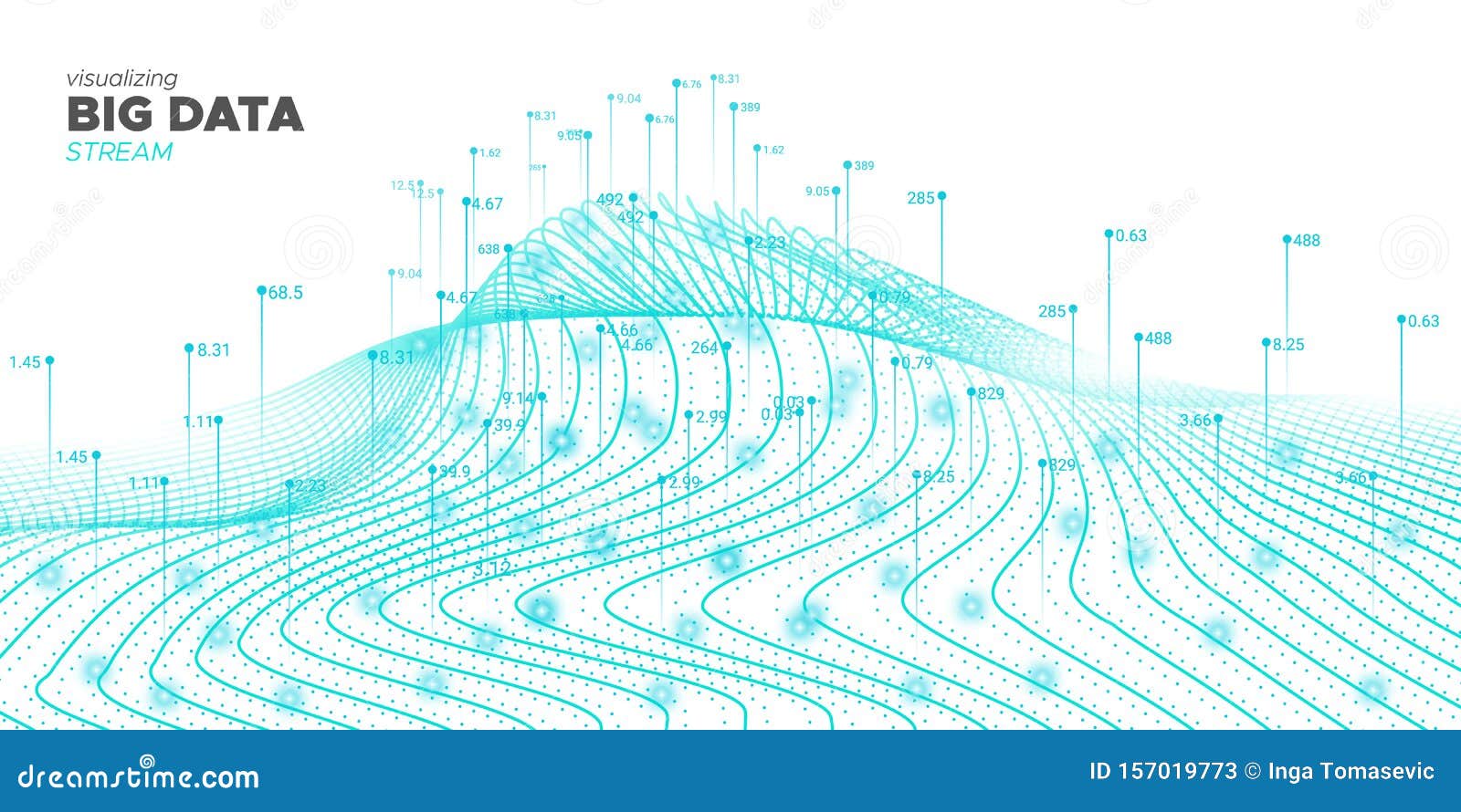 Data Motion. Blue Technology Visualization Stock Vector - Illustration ...