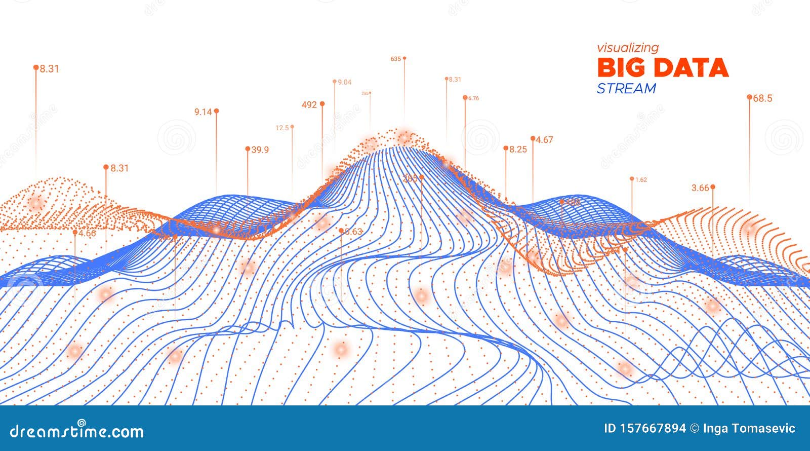 Data Motion. White Technology Visualization Stock Vector - Illustration ...