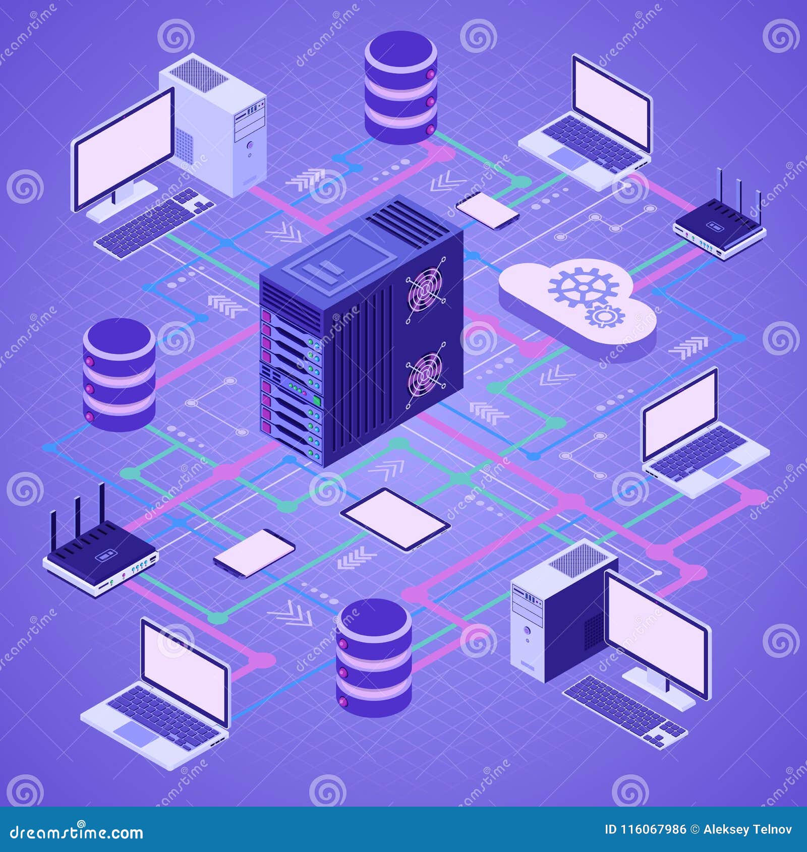 Data Network Cloud Computing Technology Isometric Stock Vector ... Data Network Cloud Computing Technology Isometric Stock Vector ...