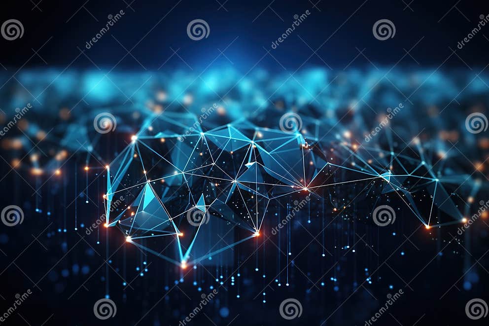 Data Network Connect , Blockchain Technology, Futuristic Global Networking Stock Illustration ...
