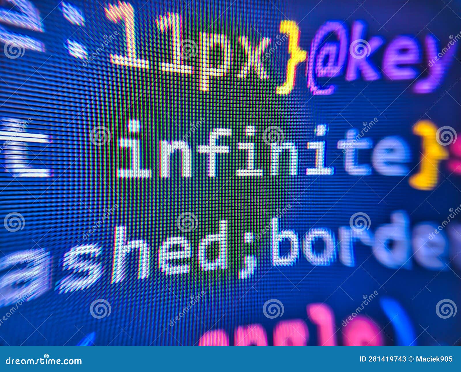 Data Network Hardware Concept. Developer Working on Source Codes on Computer at Office. Abstract ...
