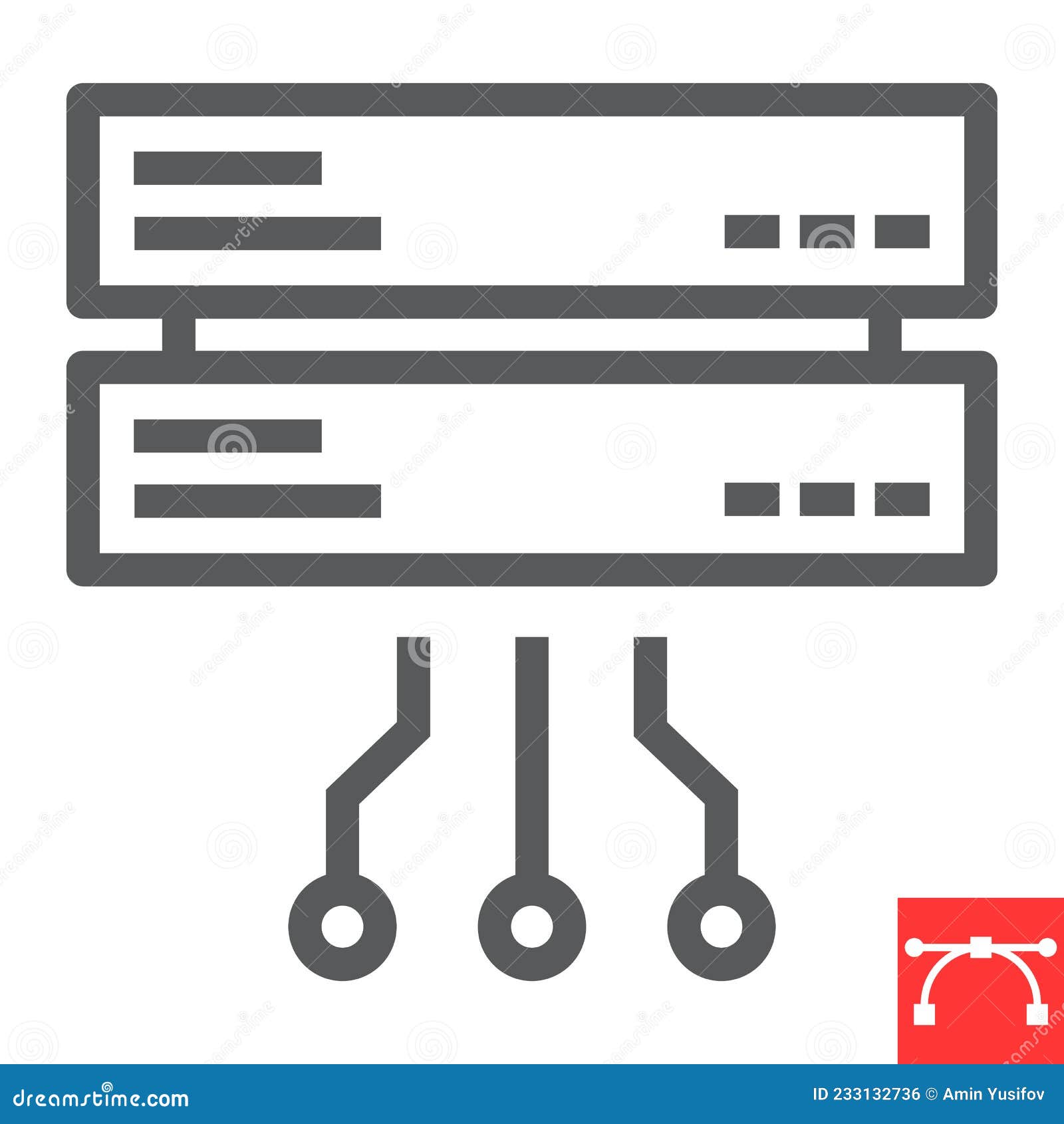 Data network line icon stock vector. Illustration of isometric - 233132736