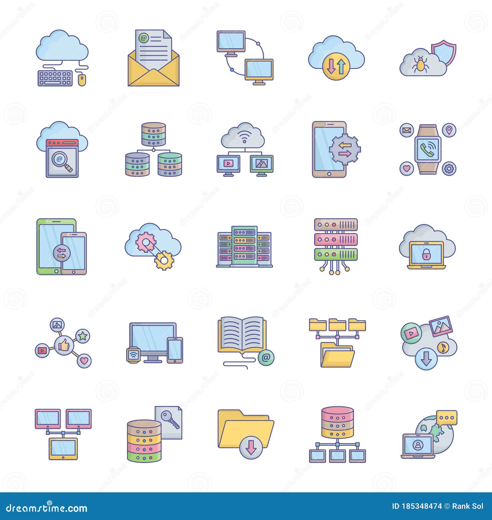 Data and Networking Vector Icons Set Every Single Icon Can Be Easily Modified or Edited Stock ...