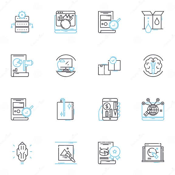 Data Organization Linear Icons Set. Categorization, Sorting ...