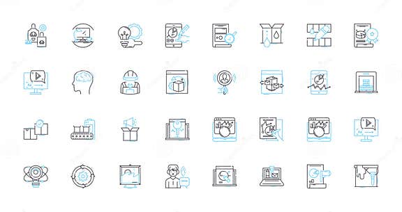 Data Organization Linear Icons Set. Categorization, Sorting ...