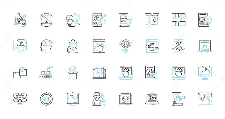 Data Organization Linear Icons Set. Categorization, Sorting ...