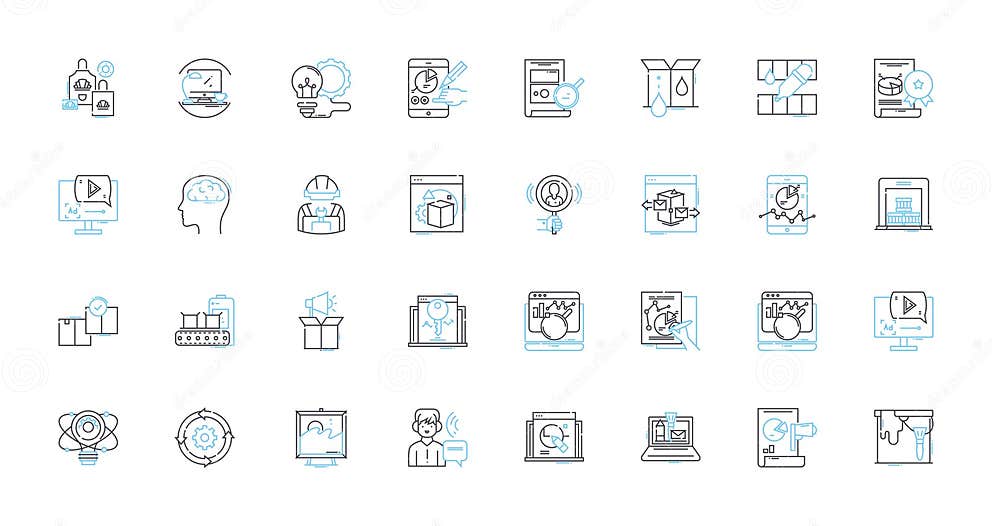 Data Organization Linear Icons Set. Categorization, Sorting, Arrangement, Classification ...