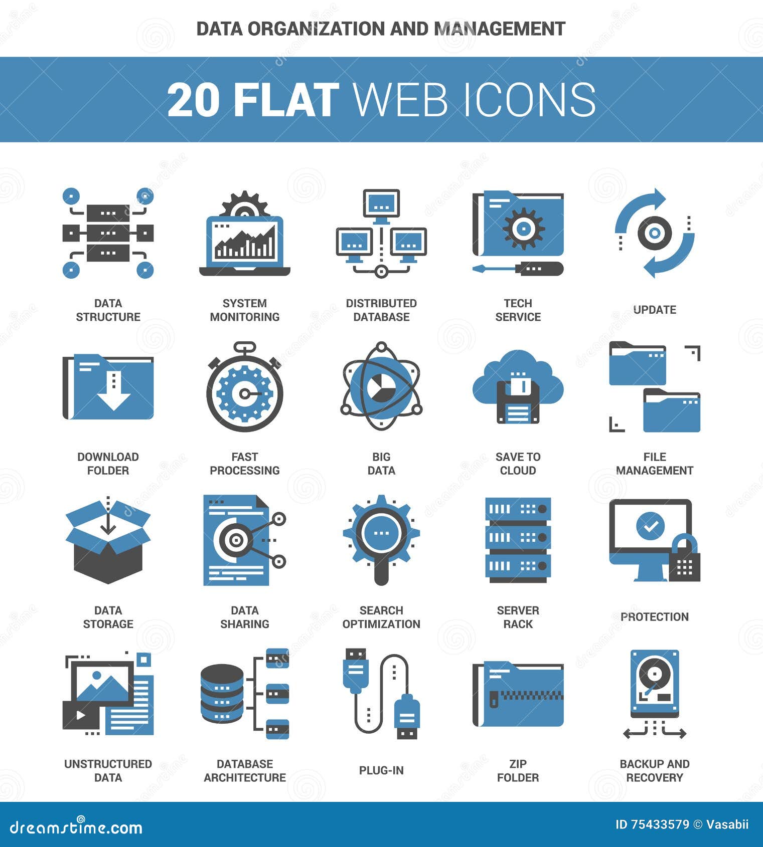 Data Organization and Management Stock Vector - Illustration of ...
