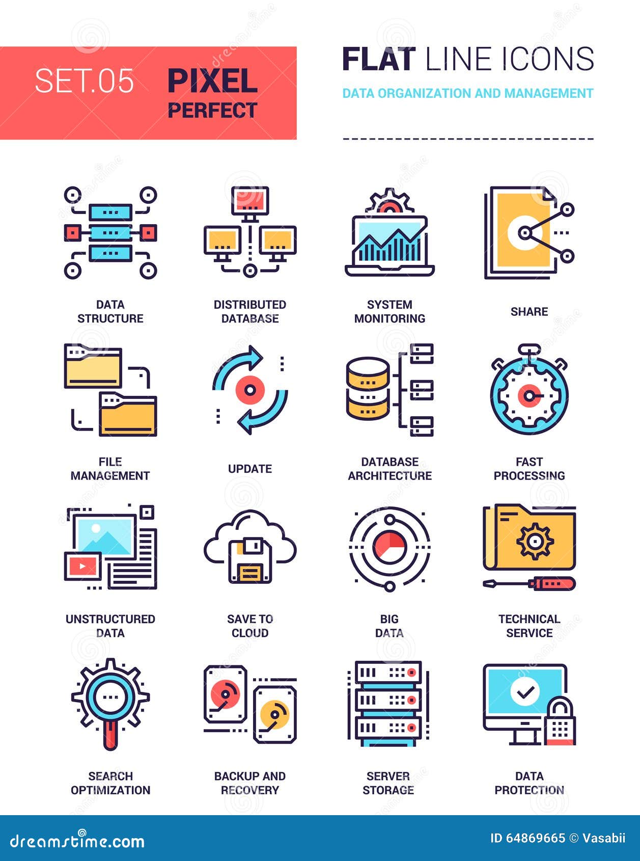 Data Organization and Management Stock Vector - Illustration of ...